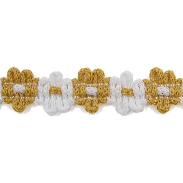 FIORE - 11 (50 m) taśma kwiatki 002/105 (biały / miód) | WSZYSTKIE ...